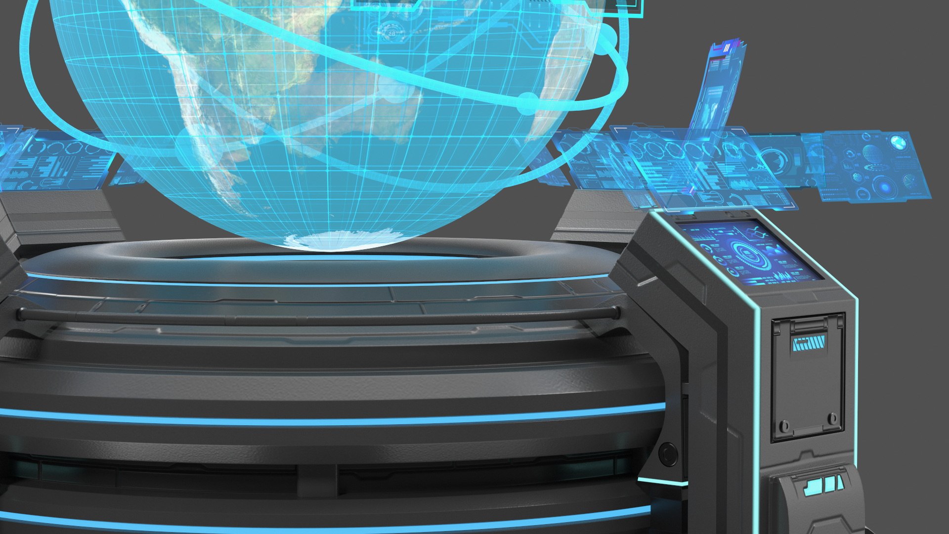 3D Futuristic Hologram Control Panel Black - TurboSquid 2292270