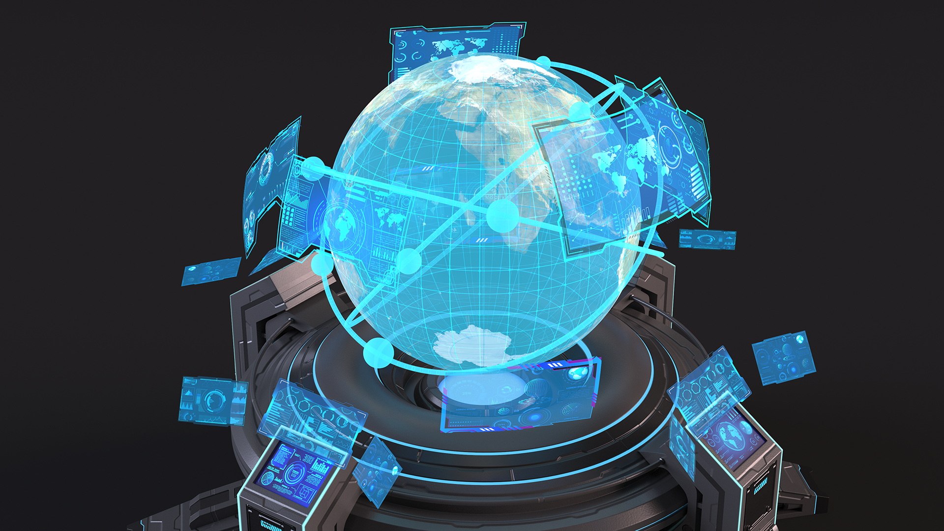 3D Futuristic Hologram Control Panel Black - TurboSquid 2292270