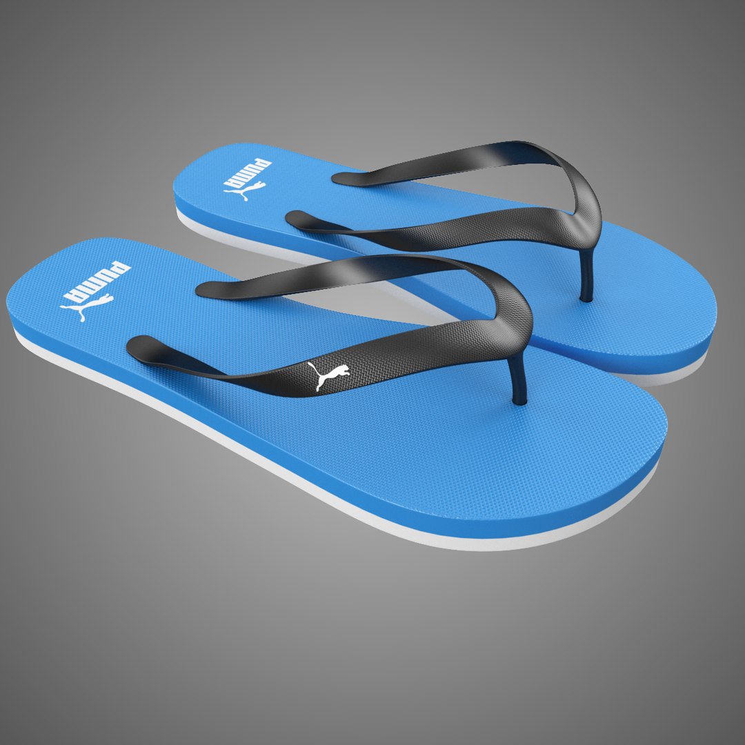 3d Puma Flip-flops Blue Model