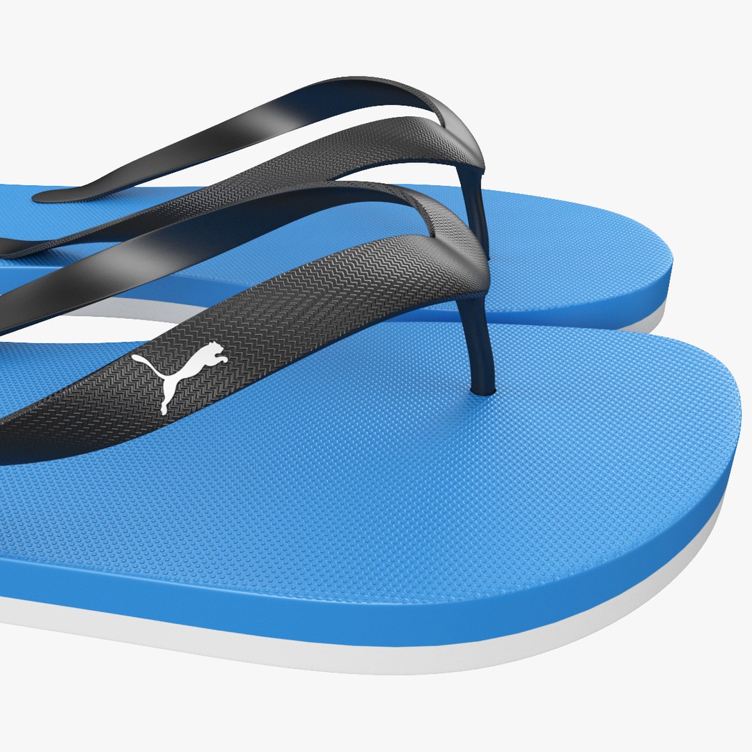3d Puma Flip-flops Blue Model