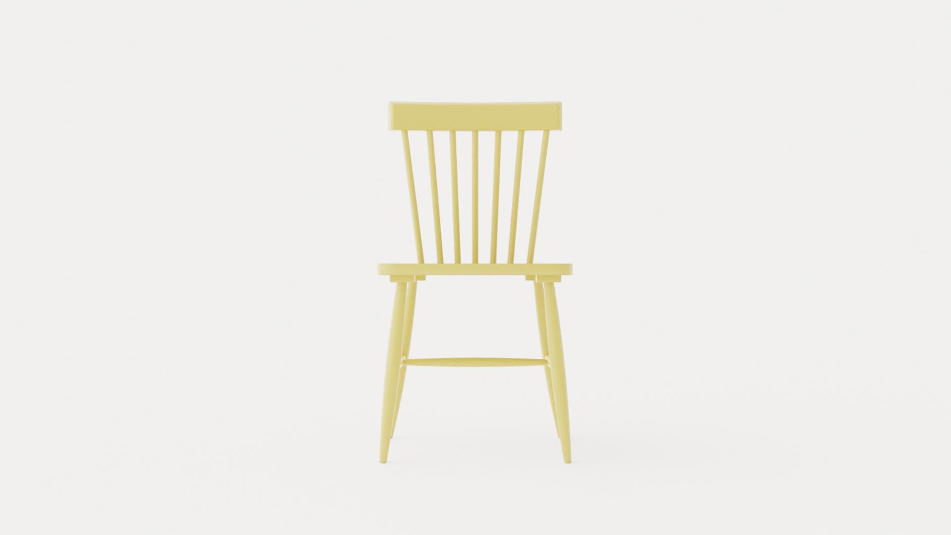 3D Wood H17 Spindle Chair Yellow - TurboSquid 2250143