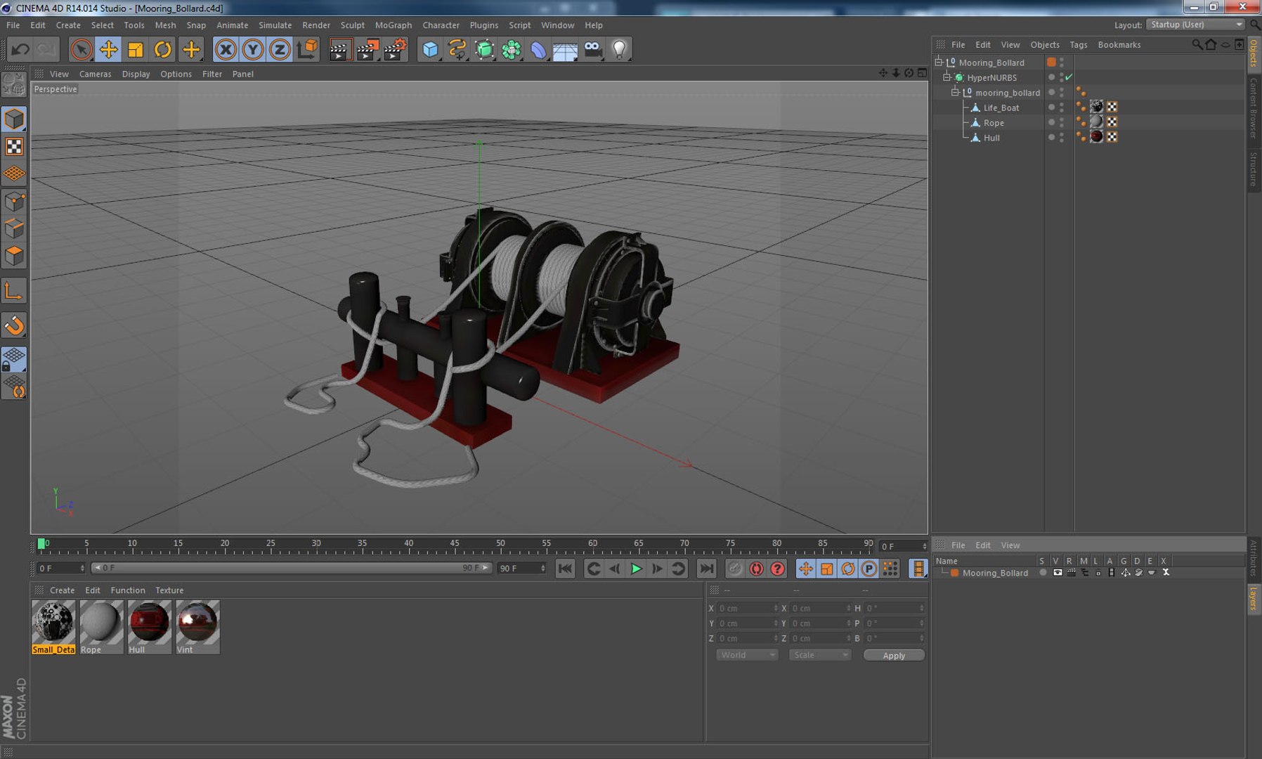 Mooring Bollard Ship Ropes 3D - TurboSquid 1298712