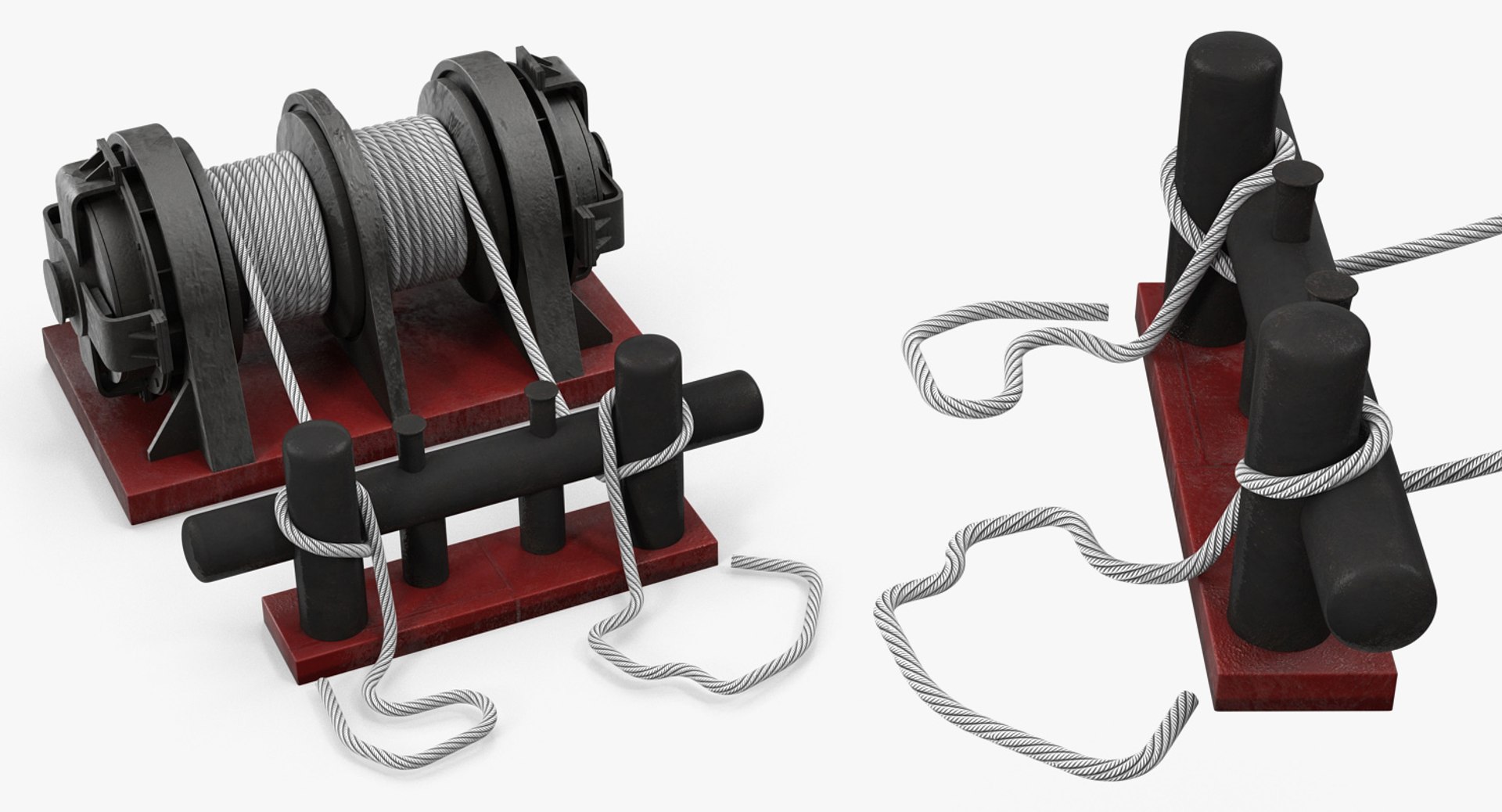 Mooring Bollard Ship Ropes 3D - TurboSquid 1298712