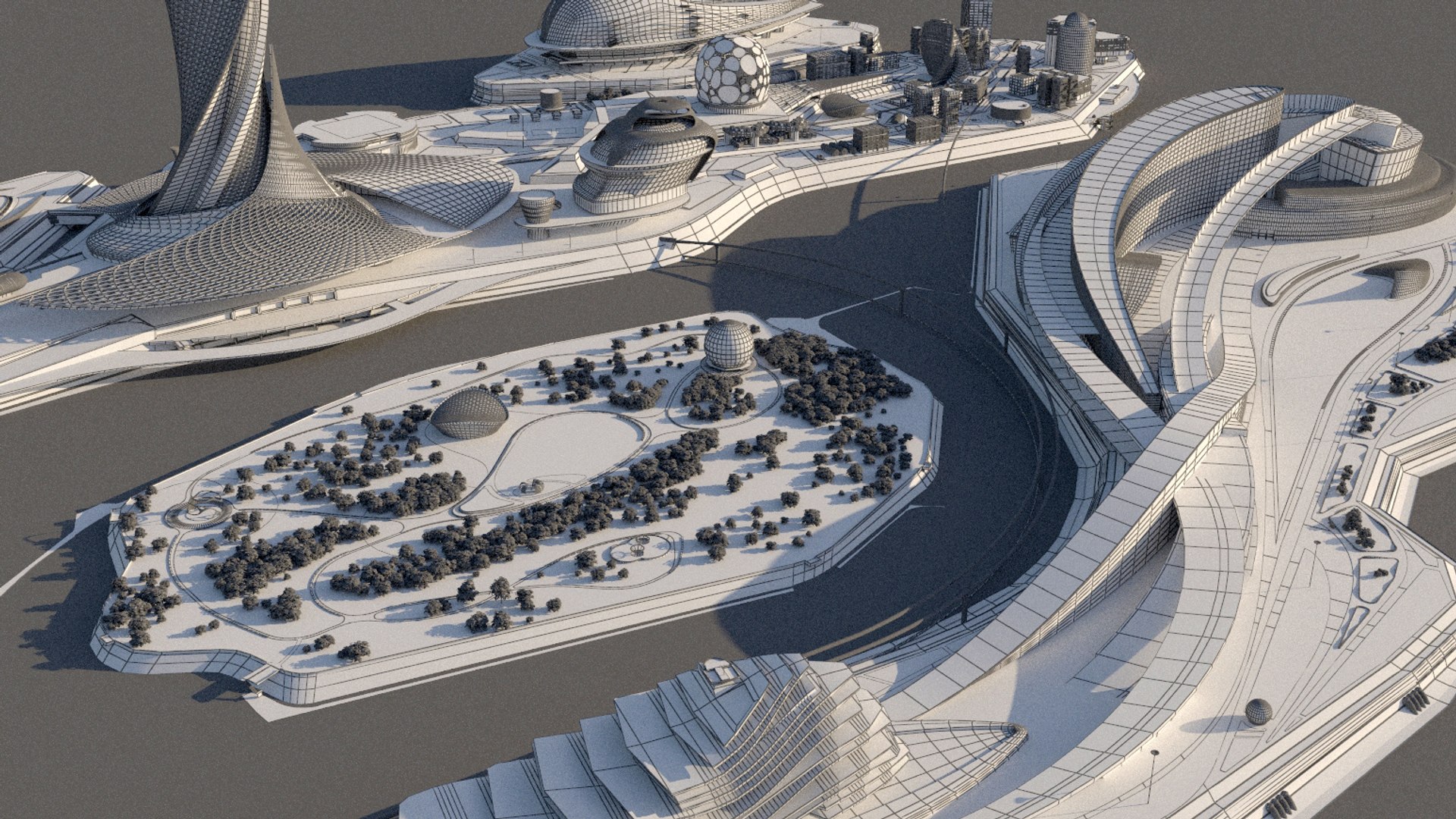 Cities Future Buildings Architectural 3d Model