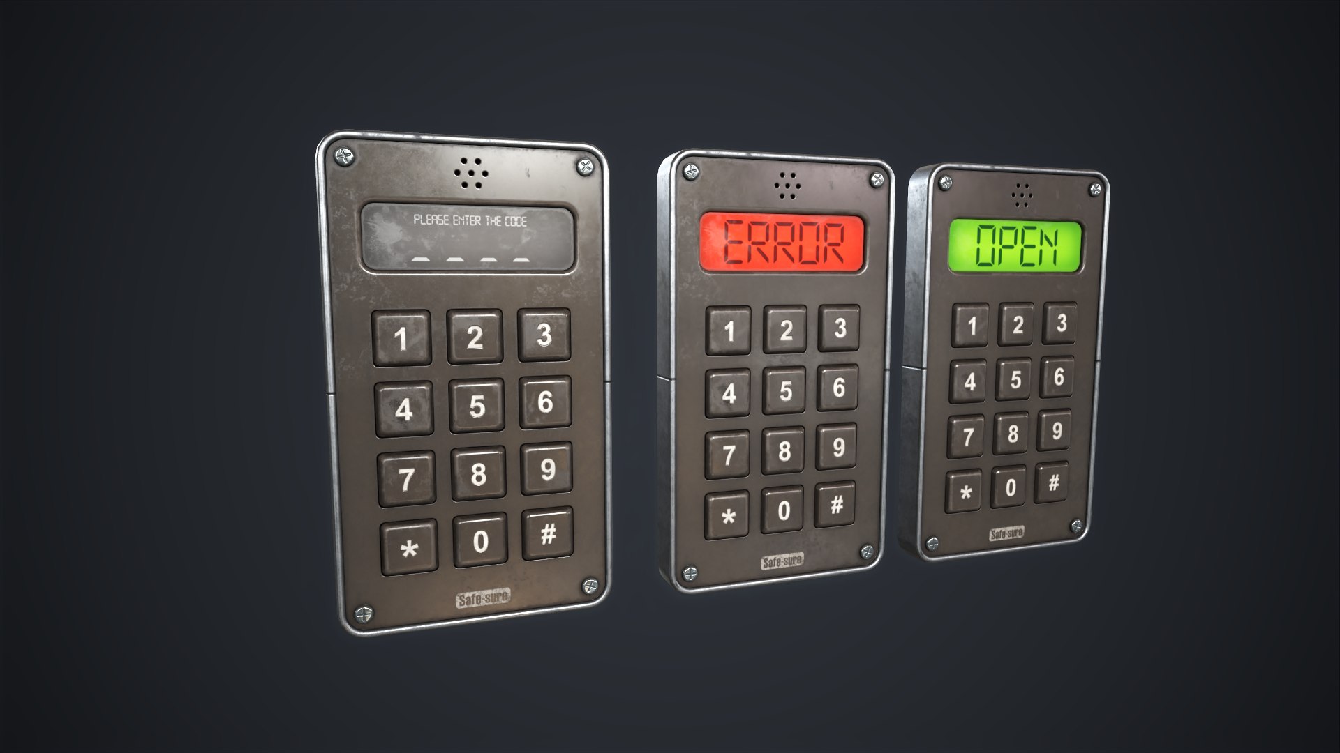 3D Keypad Lock - TurboSquid 2039270