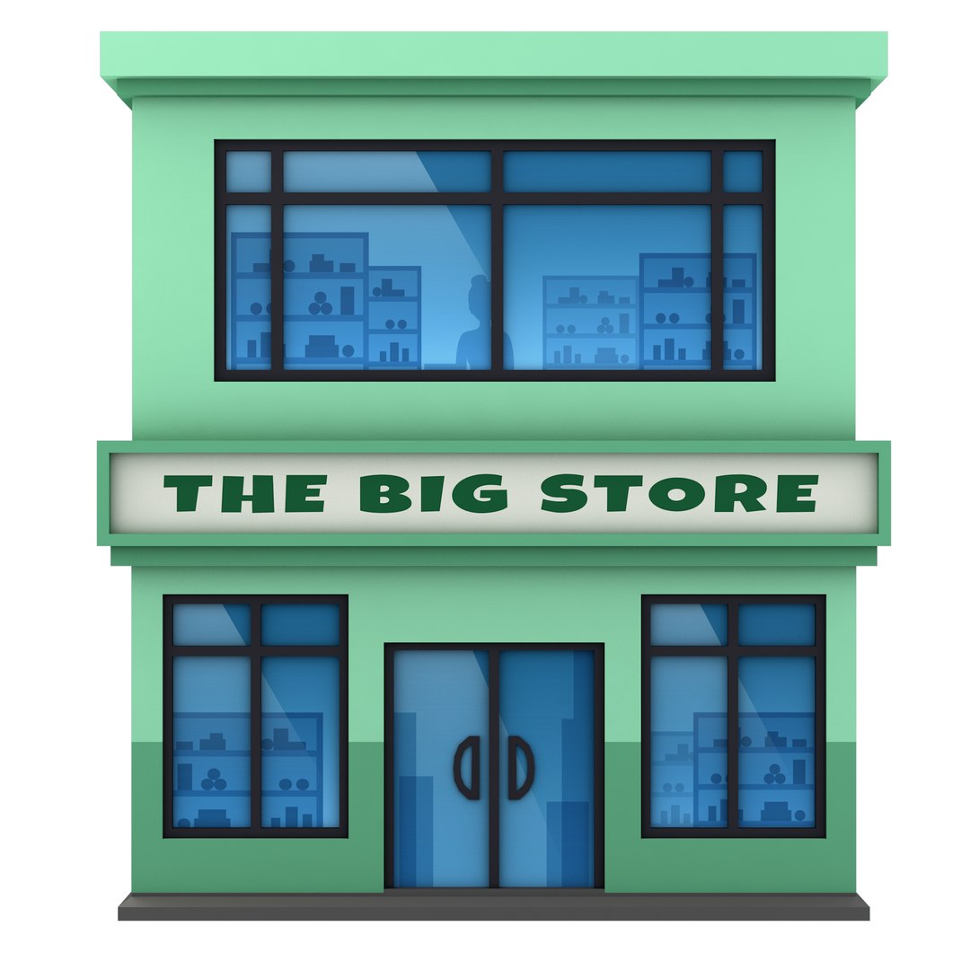 Cartoon Building Store 3D Model - TurboSquid 1405108