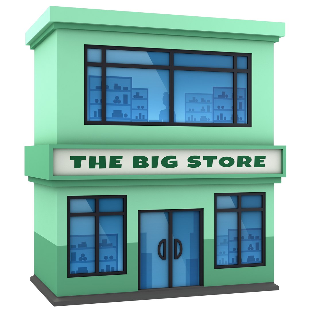Cartoon Building Store 3D Model - TurboSquid 1405108