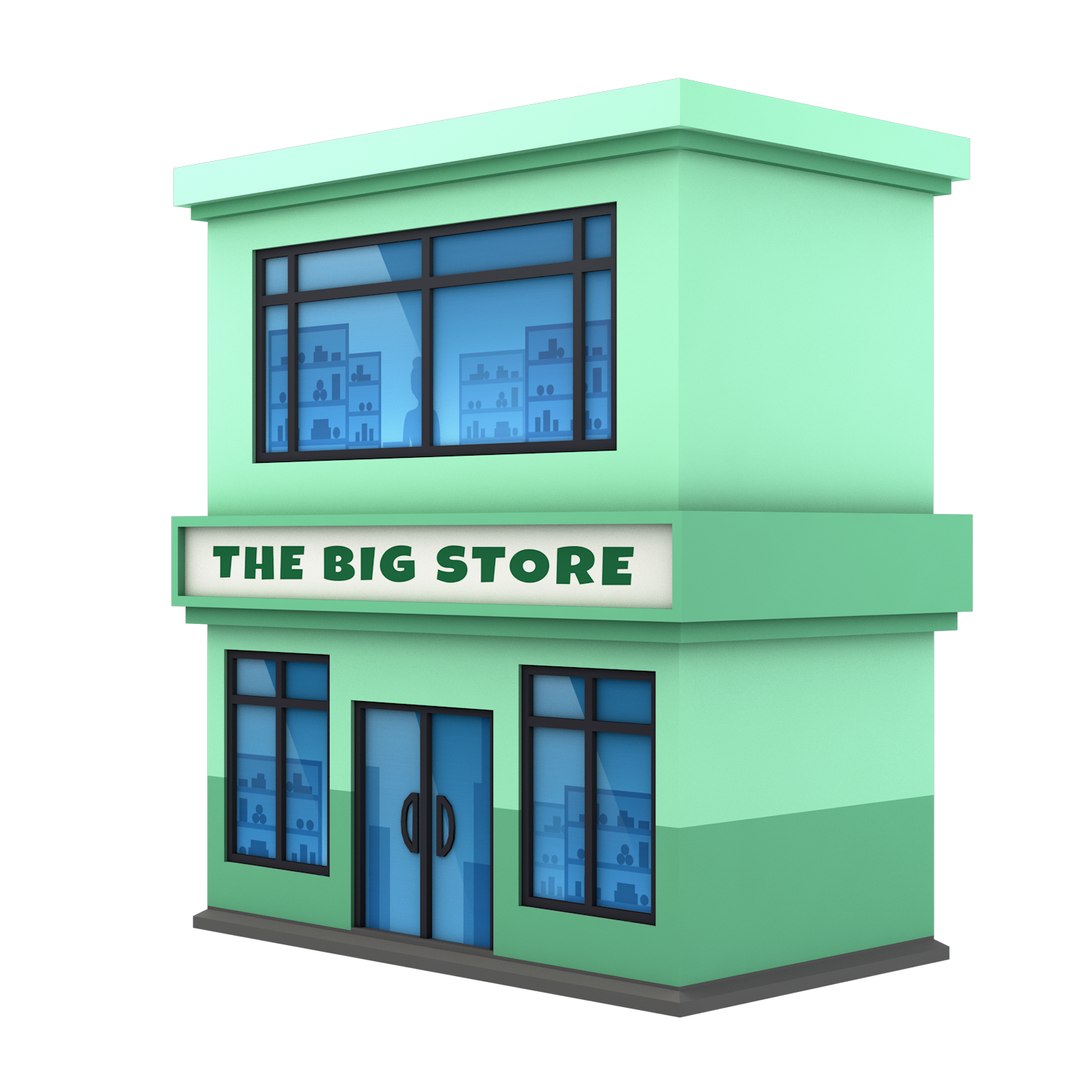 Cartoon Building Store 3D Model - TurboSquid 1405108