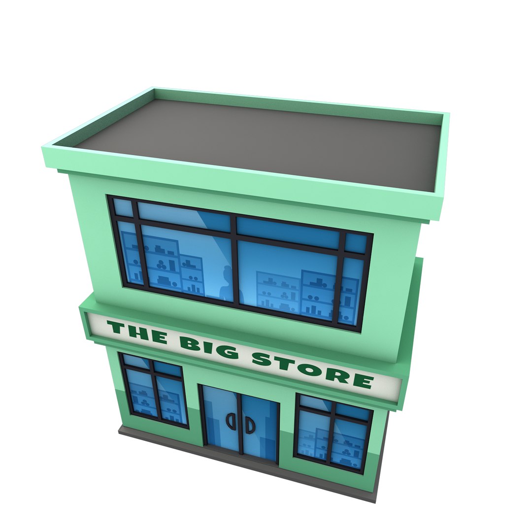 Cartoon Building Store 3D Model - TurboSquid 1405108