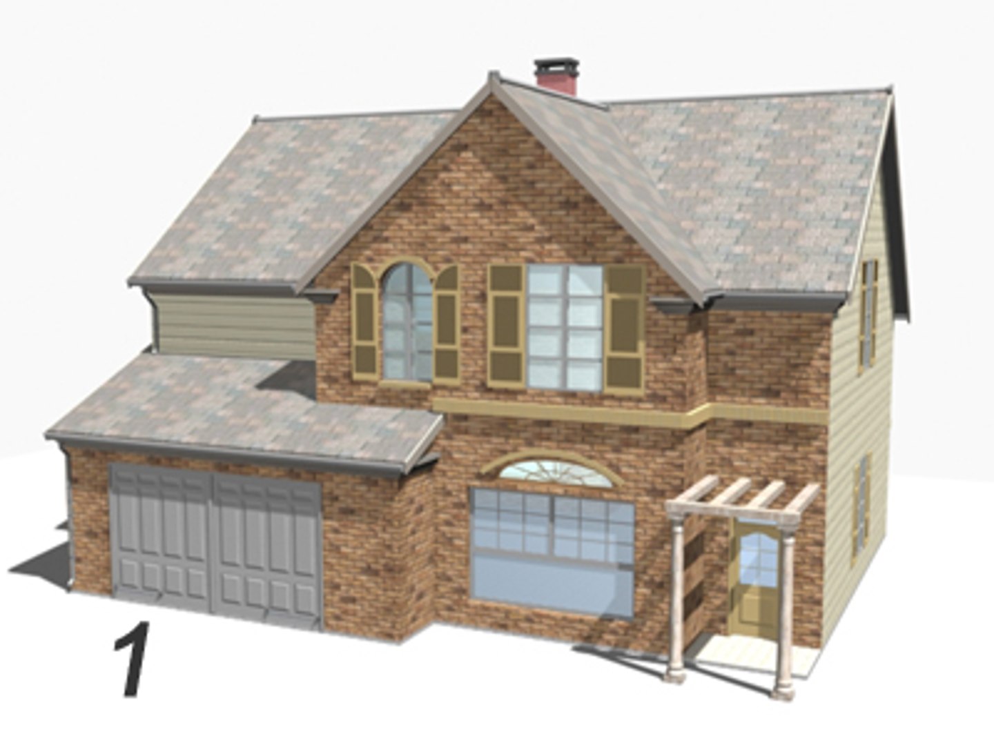 Neighborhood 3 Houses 3d 3ds