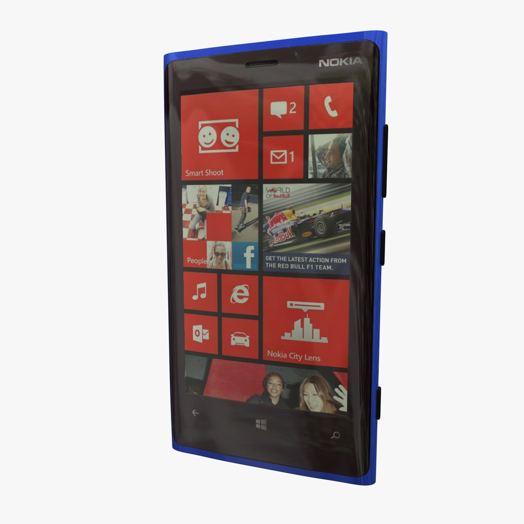 Nokia Lumia 920 Red Blue 3d Model