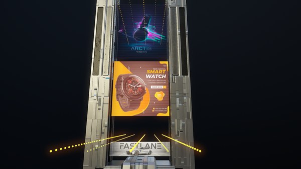 공상 과학 미래의 마천루 PBR 09 3D 모델 - TurboSquid 1791984