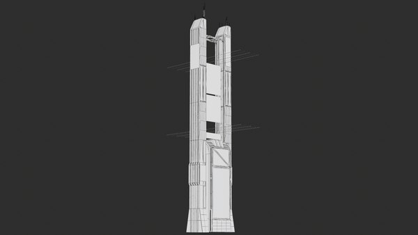 modelo 3d Rascacielos futurista de ciencia ficción PBR 09 - TurboSquid ...