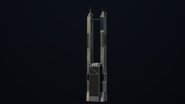 modelo 3d Rascacielos futurista de ciencia ficción PBR 09 - TurboSquid ...