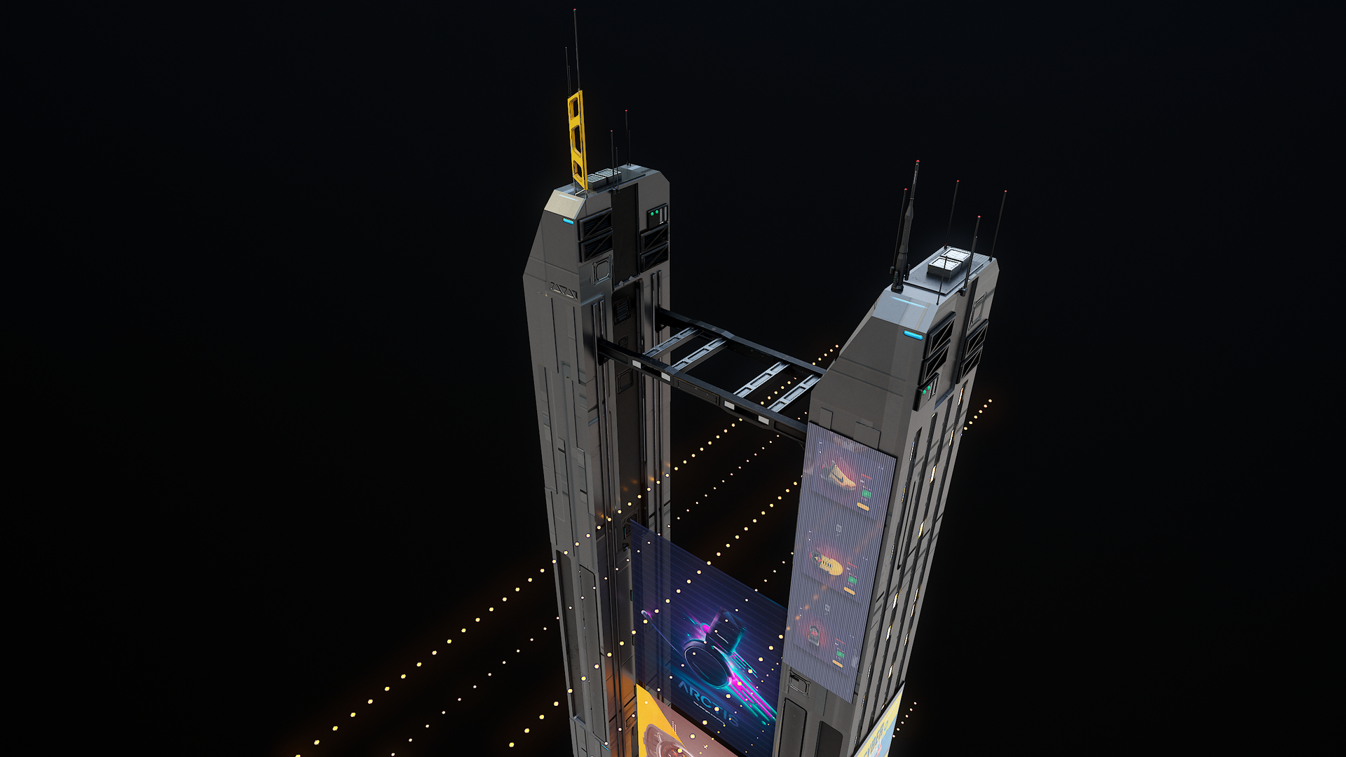 Sci-Fi Futuristic Skyscraper PBR 09 3D - TurboSquid 1791984