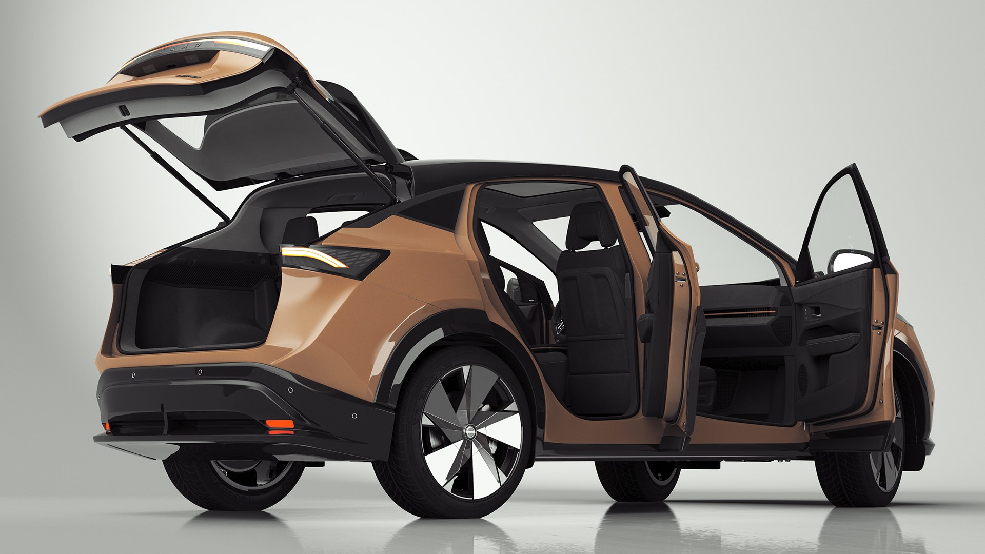 3D Nissan Ariya Lights On Rigged For Cinema 4D - TurboSquid 2300687