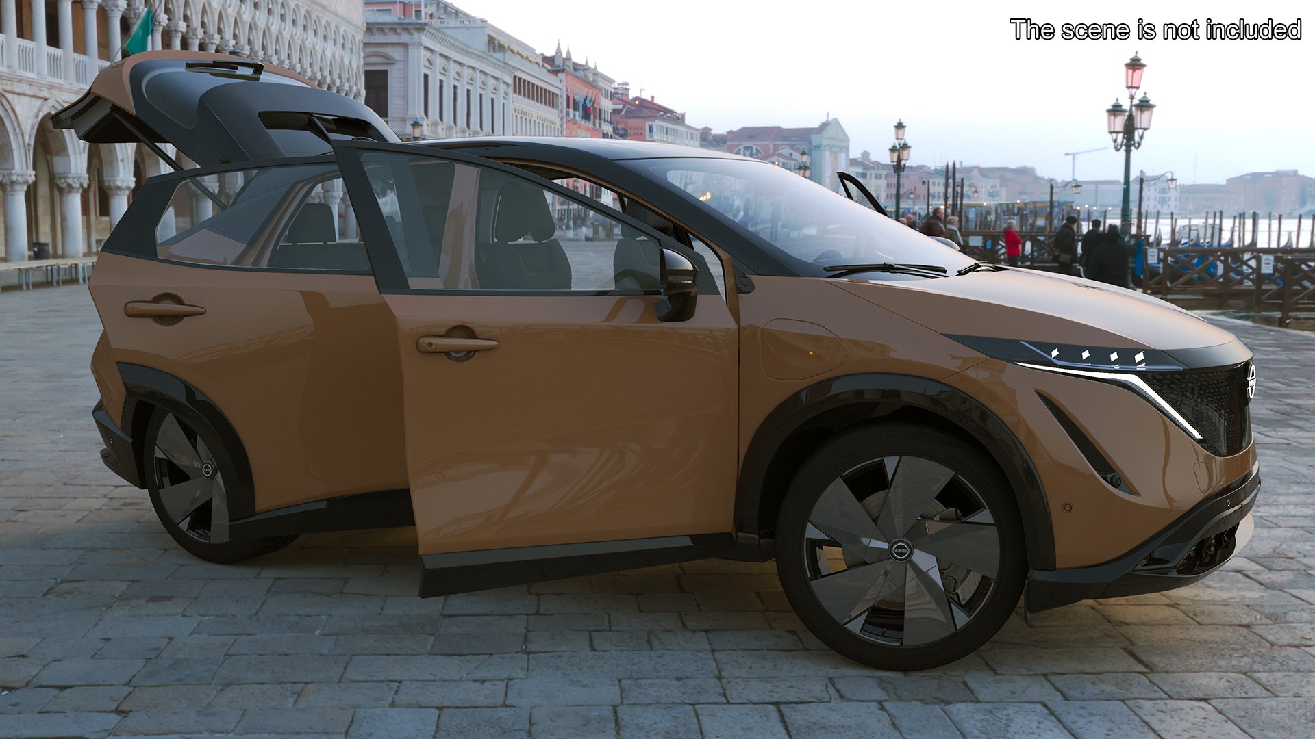 3D Nissan Ariya Lights On Rigged For Cinema 4D - TurboSquid 2300687