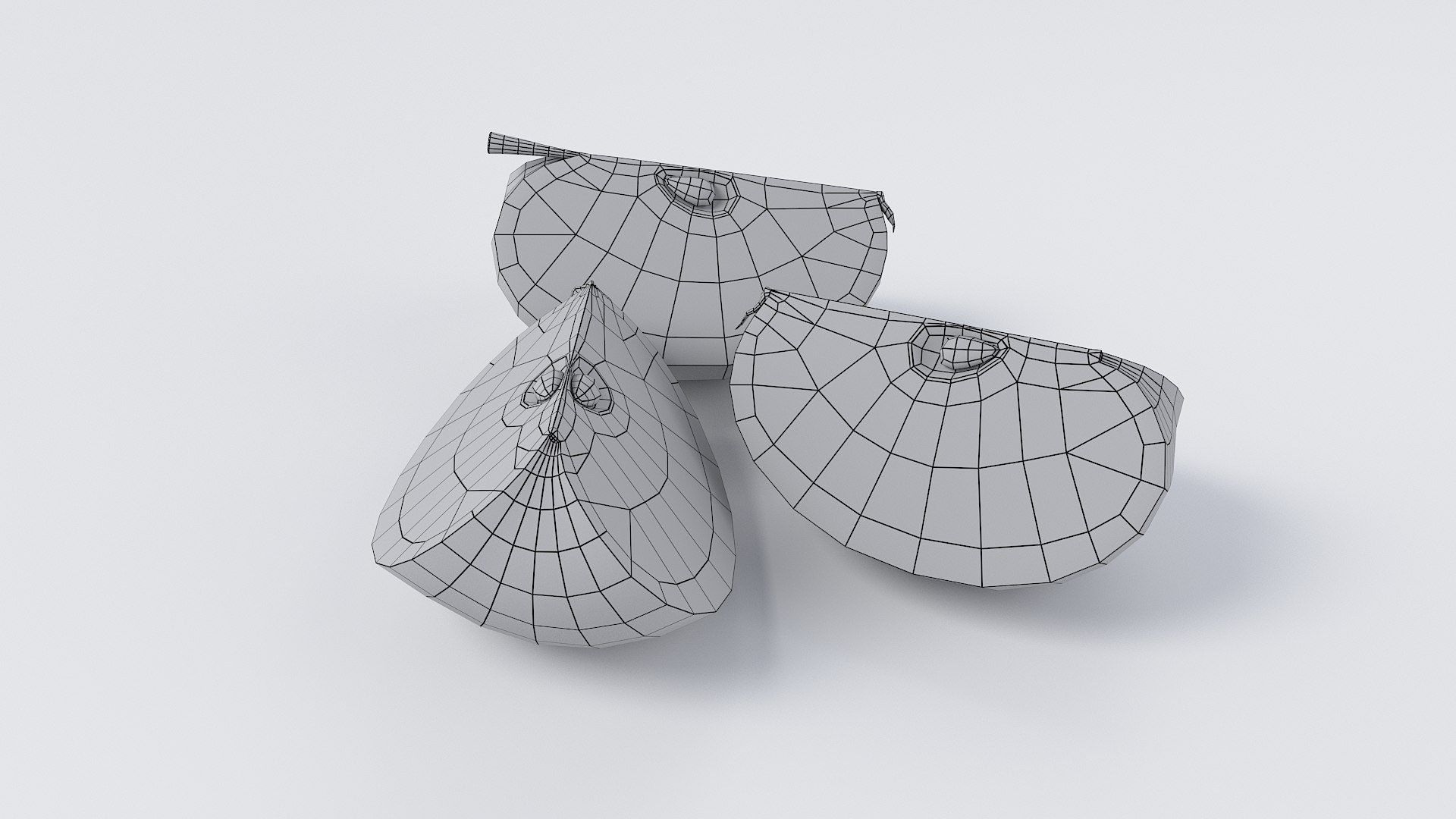 3D Cartoon Apple Quarter Set model - TurboSquid 2086520