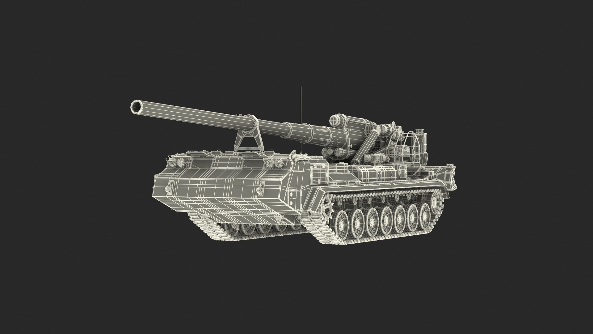 3D 2S7 Pion Self Propelled Heavy Artillery Clean Rigged model ...