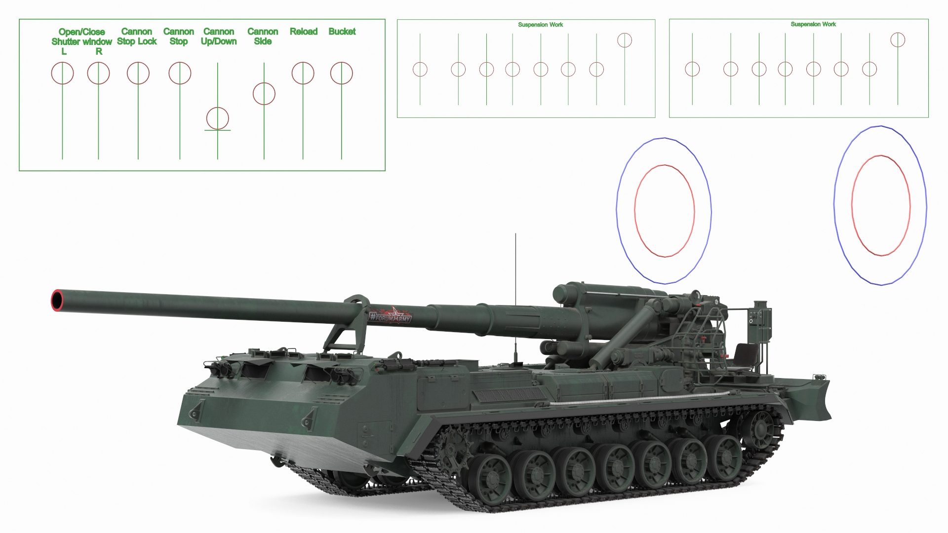 3D 2S7 Pion Self Propelled Heavy Artillery Clean Rigged model ...