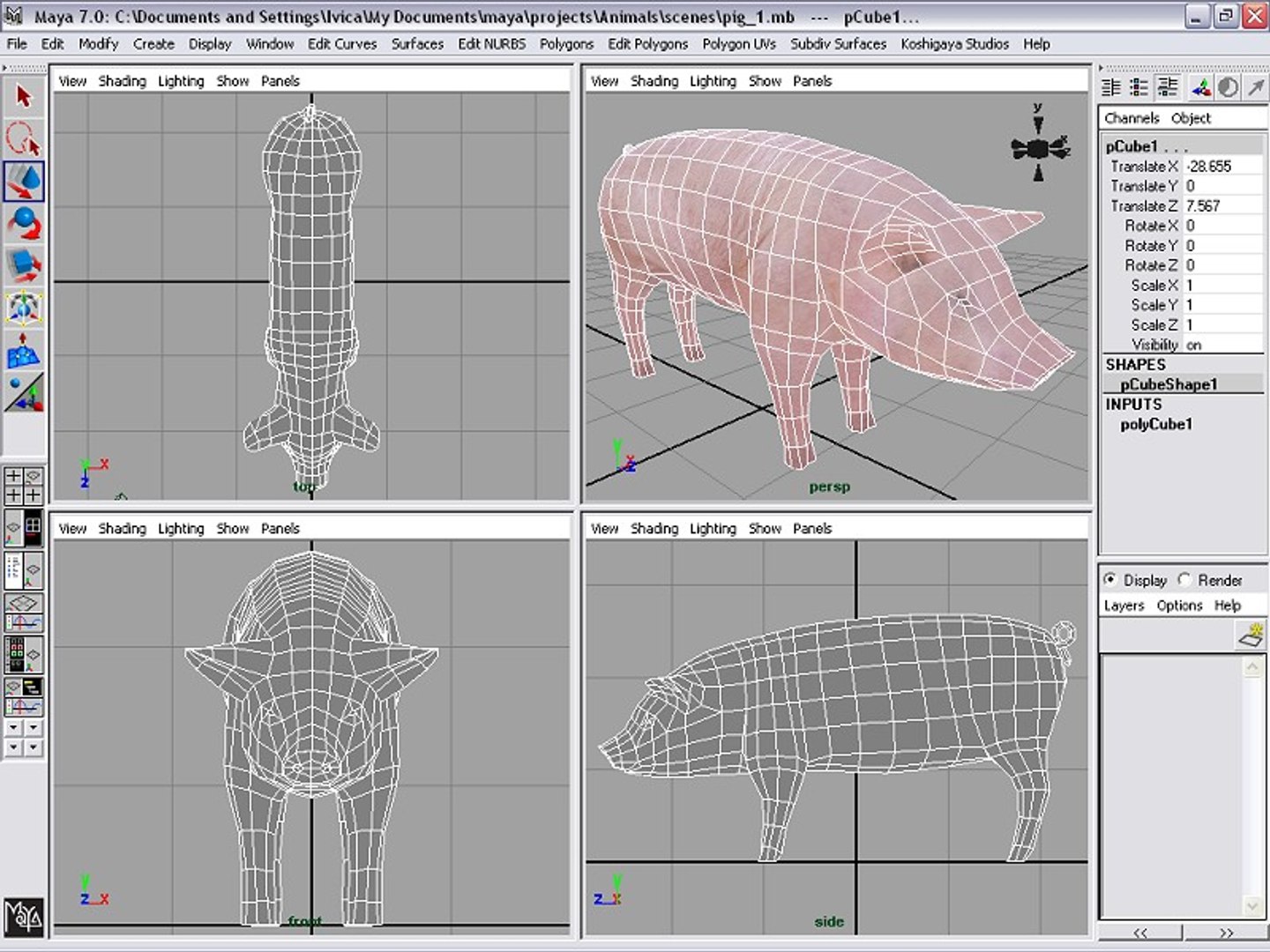 3d Max Pig Uv