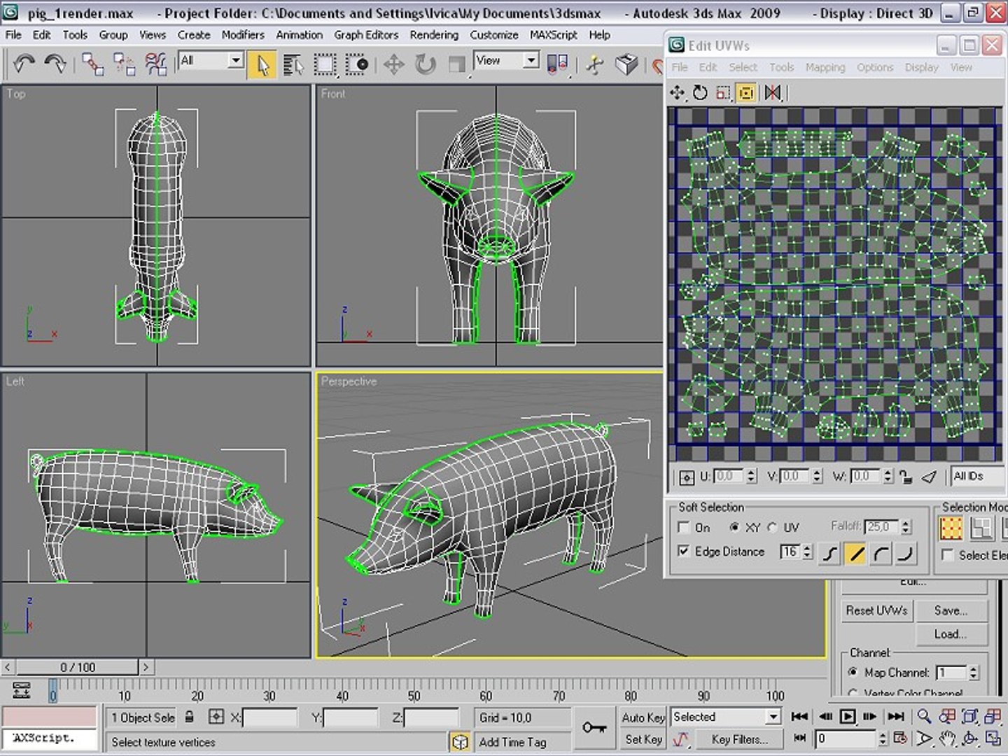 3d Max Pig Uv