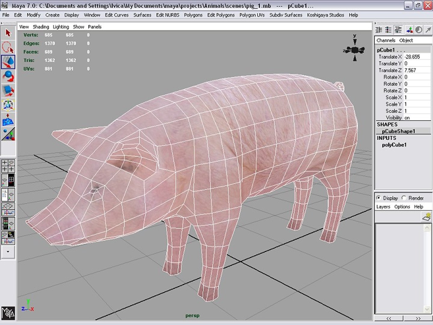 3d Max Pig Uv