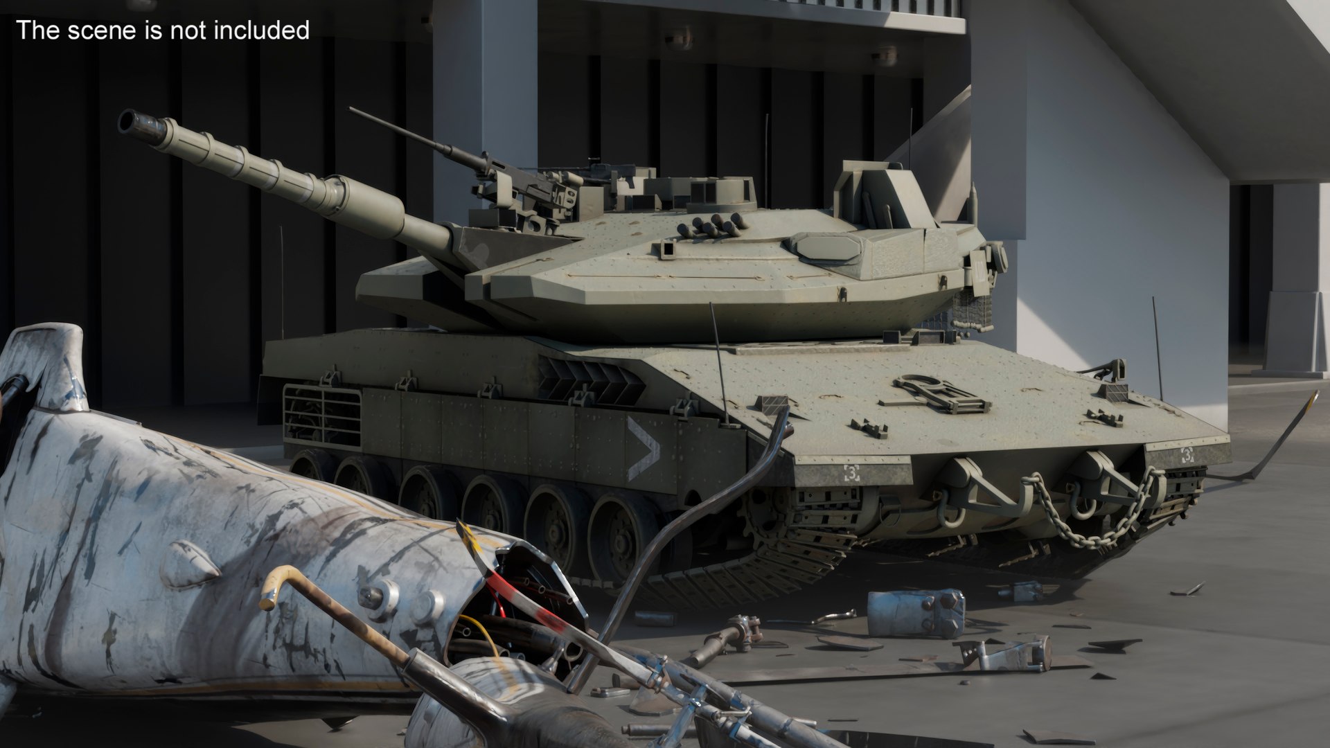 3D Dirty Israeli Tank Merkava 5 Olive Rigged For Cinema 4D - TurboSquid ...