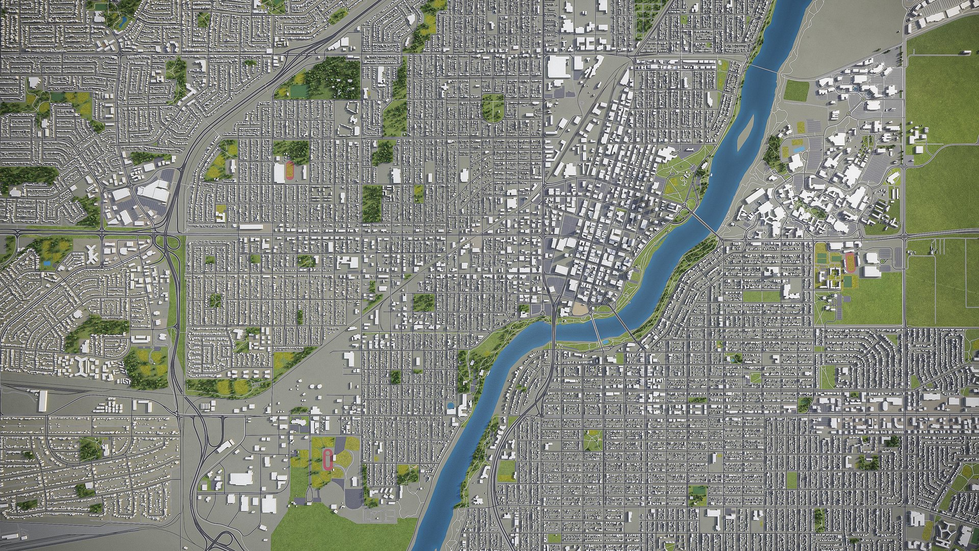 3D Model Saskatoon Surrounding - - TurboSquid 1497624