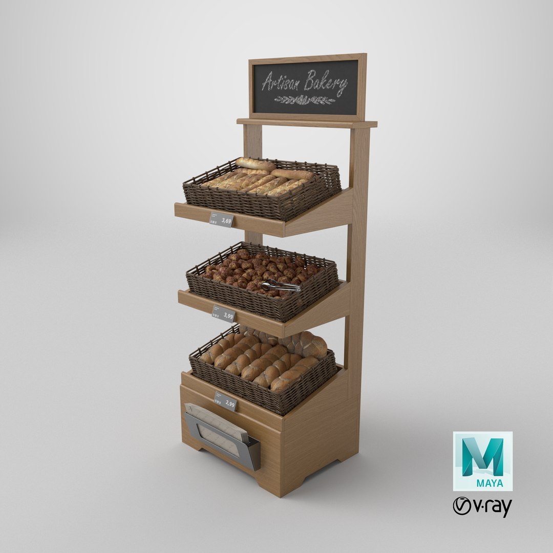 3D Wooden Loaf Bread Stand 04 - TurboSquid 2500182
