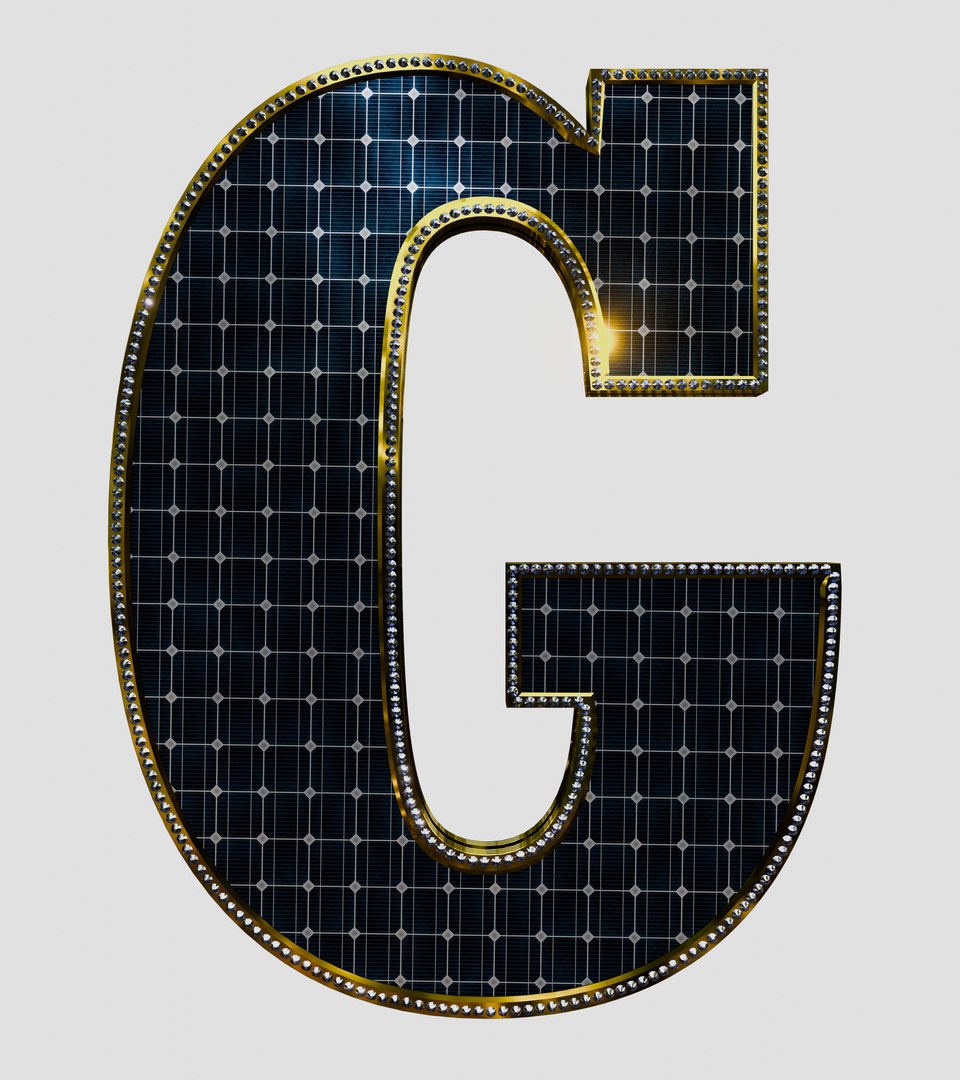 3D Solar Panel Letter - G Model - TurboSquid 2242052