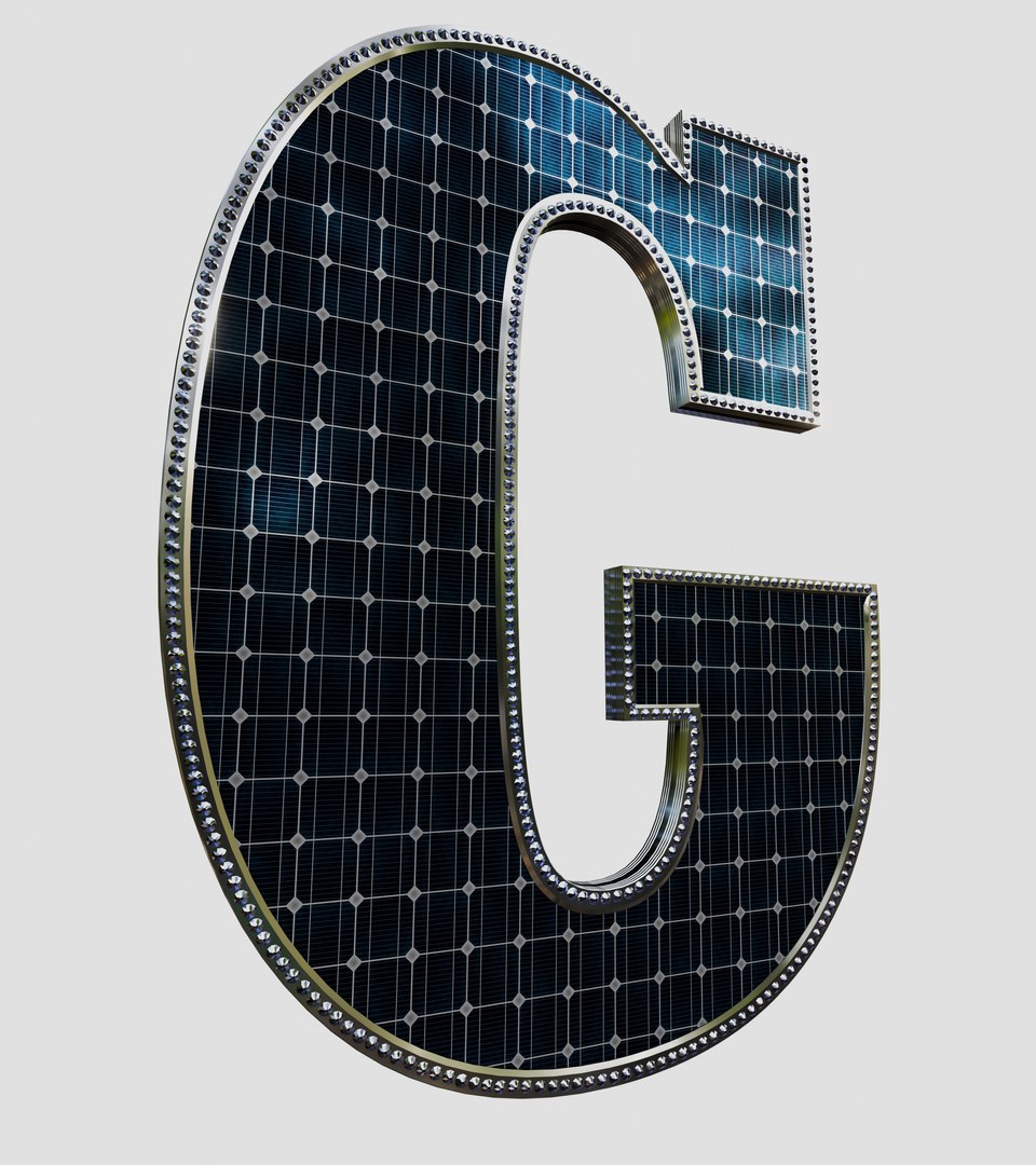 3D Solar Panel Letter - G Model - TurboSquid 2242052