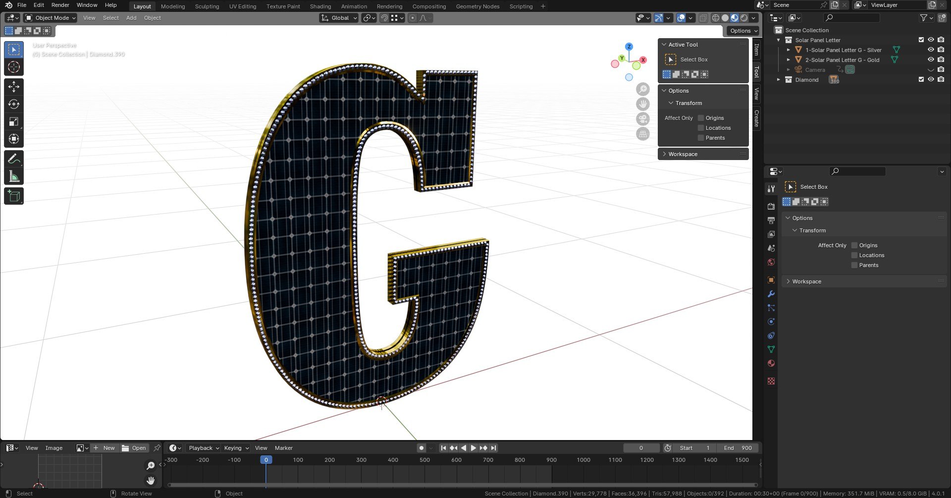 3D Solar Panel Letter - G Model - TurboSquid 2242052