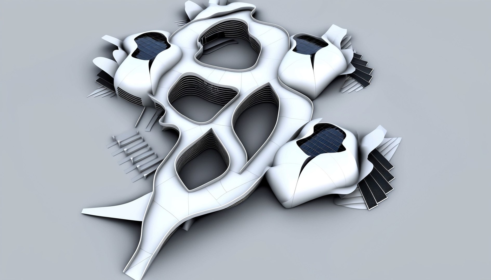 3D Model Curvilinear Modern Bus Terminal Concept - Inspired By Zaha ...