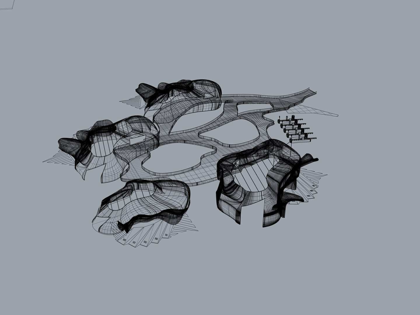 3D Model Curvilinear Modern Bus Terminal Concept - Inspired By Zaha ...