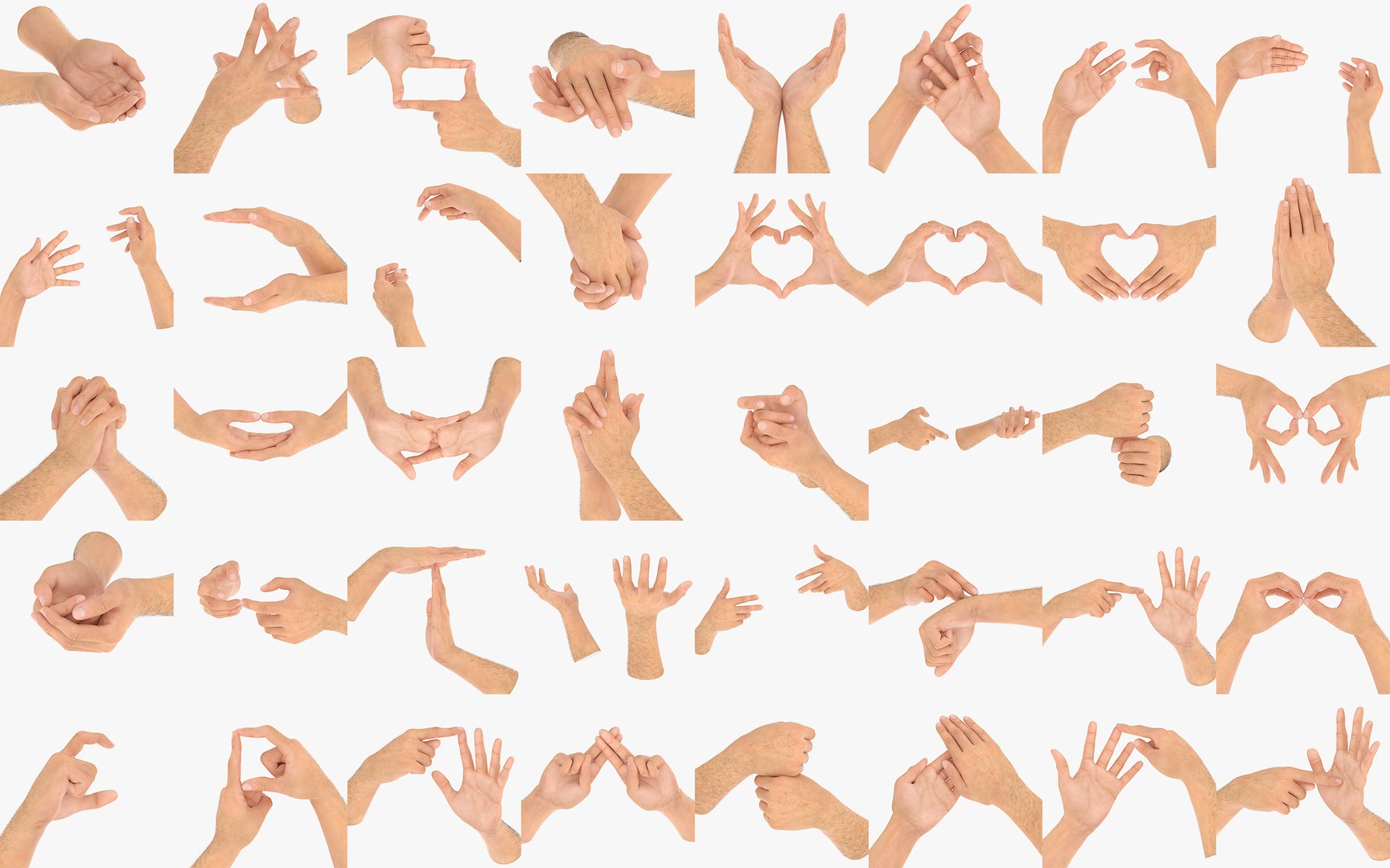 3d model hands rig animate customizable