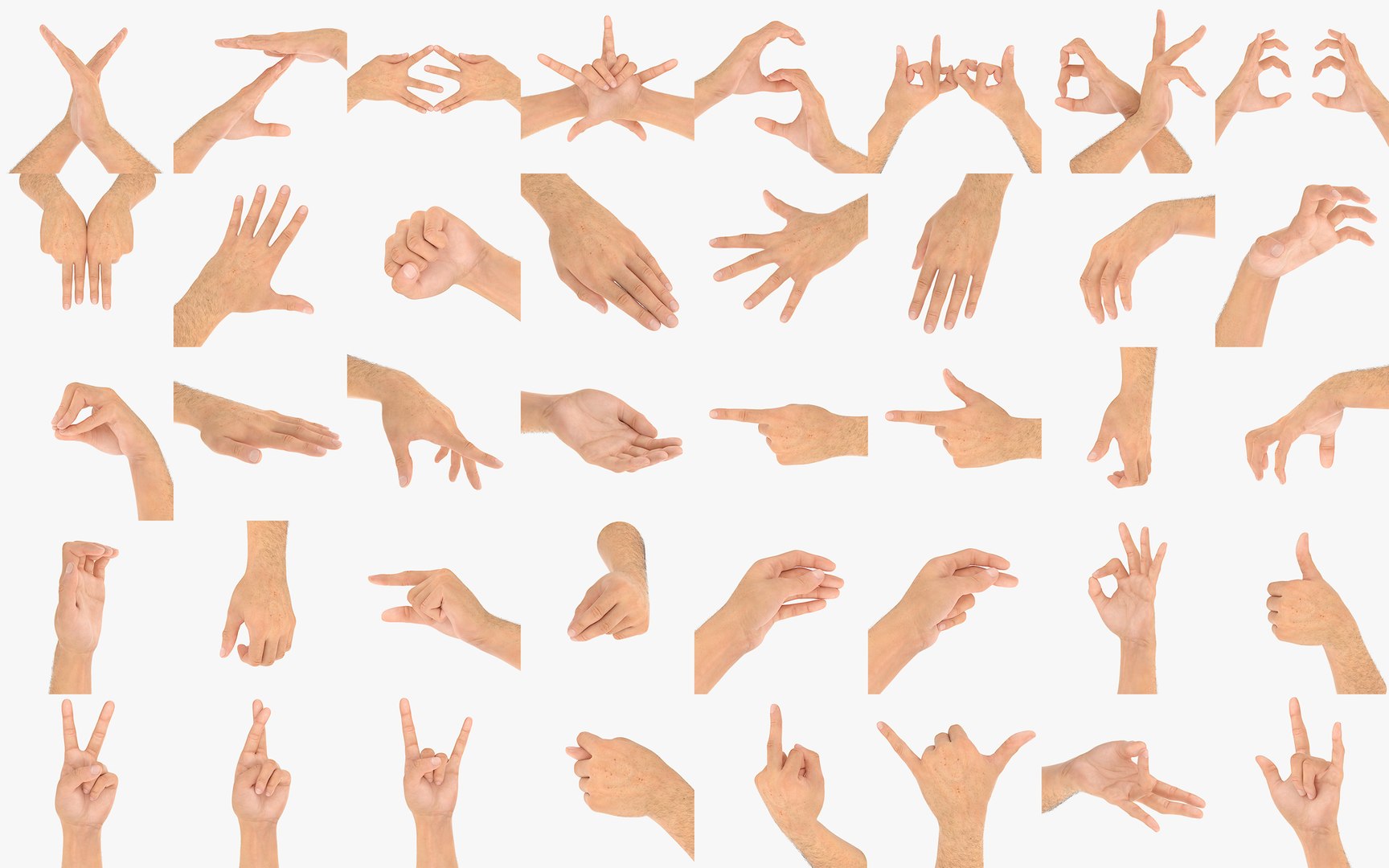 3d model hands rig animate customizable