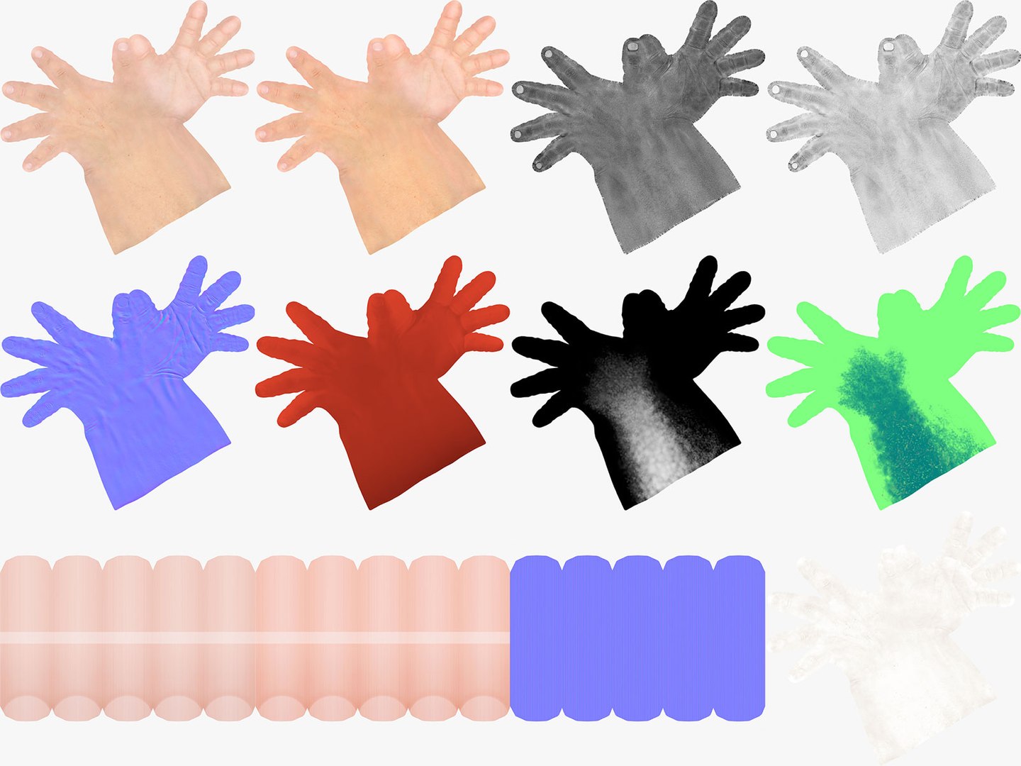 3d model hands rig animate customizable