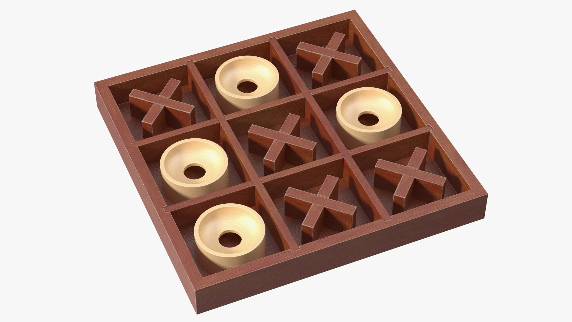 3D Tic Tac Toe Wooden Board Game - TurboSquid 1782476