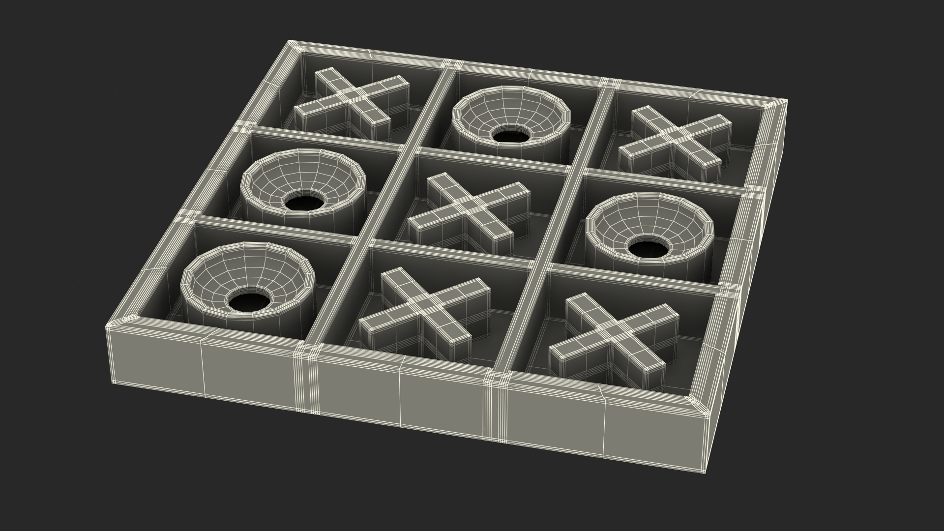 3D Tic Tac Toe Wooden Board Game - TurboSquid 1782476