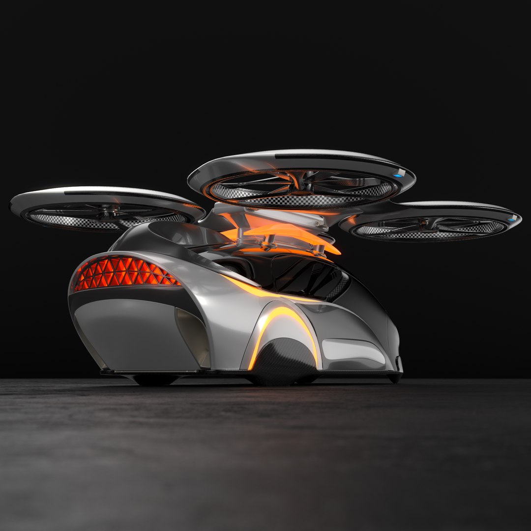 3D Flying Autonomous Passenger Drone Concept - TurboSquid 1765515