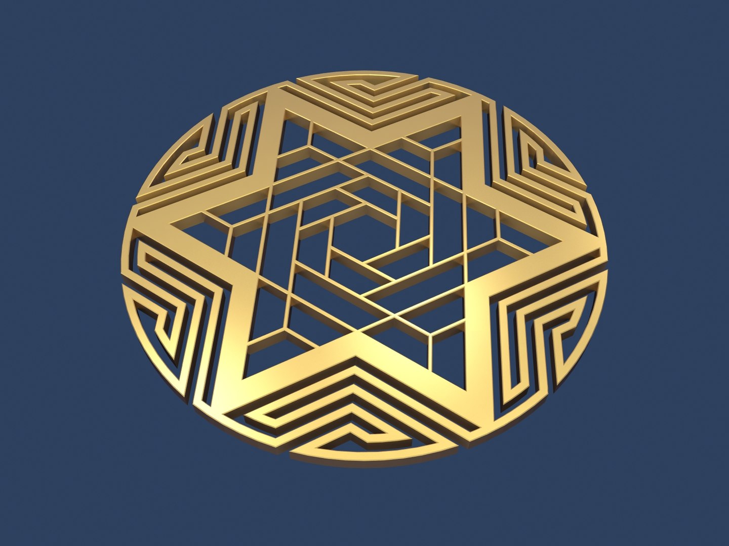 3D Star David Medallion - TurboSquid 1430009