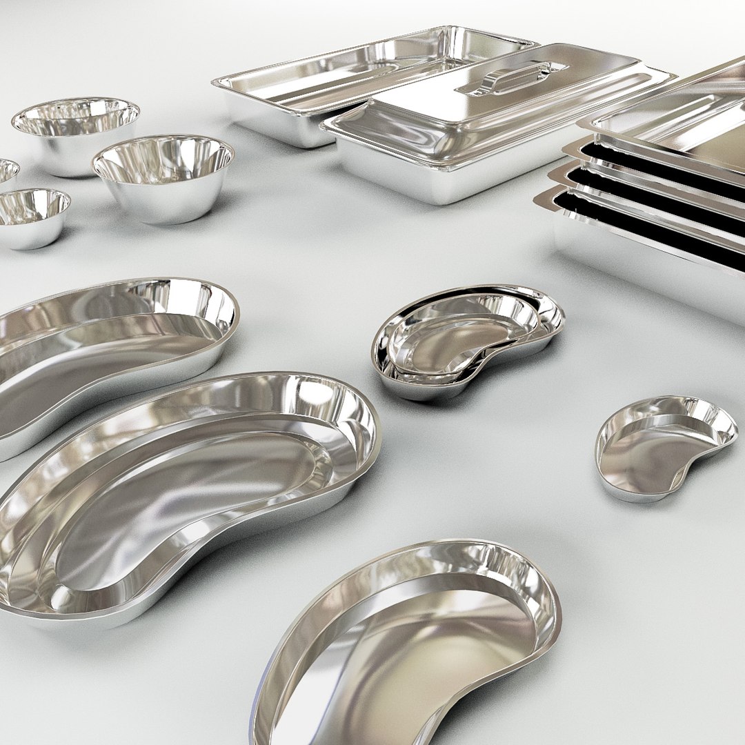 Set Medical Trays 3ds Free
