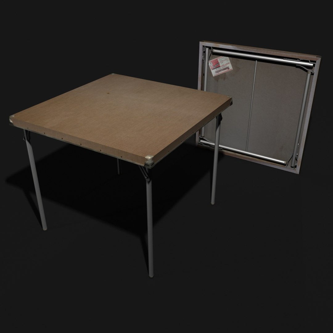 Classic Folding Card Table 3d Model