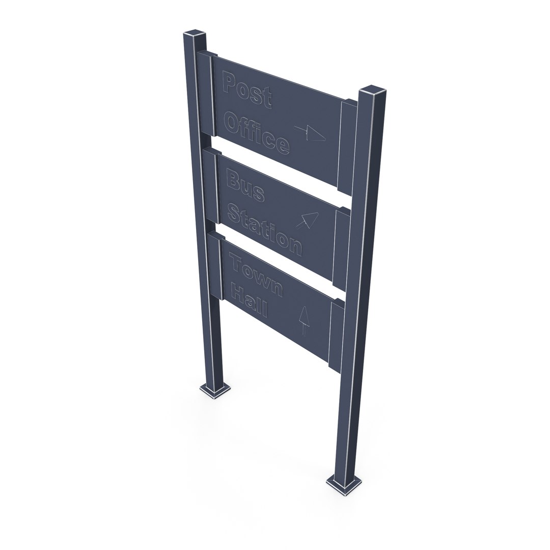 Directional Sign With Metal And Wooden Details 3D - TurboSquid 2308940