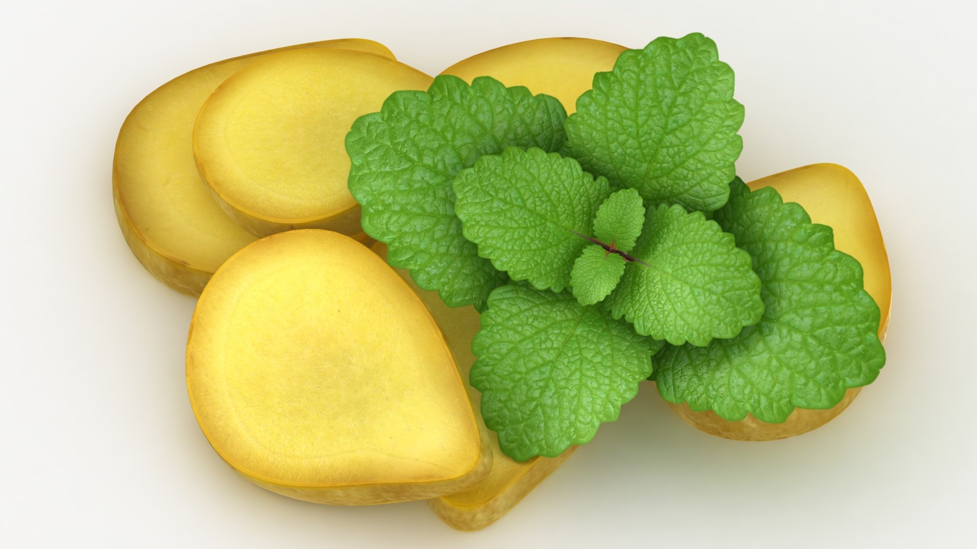 Realistic Ginger Slice Mint 3D Model - TurboSquid 1453904