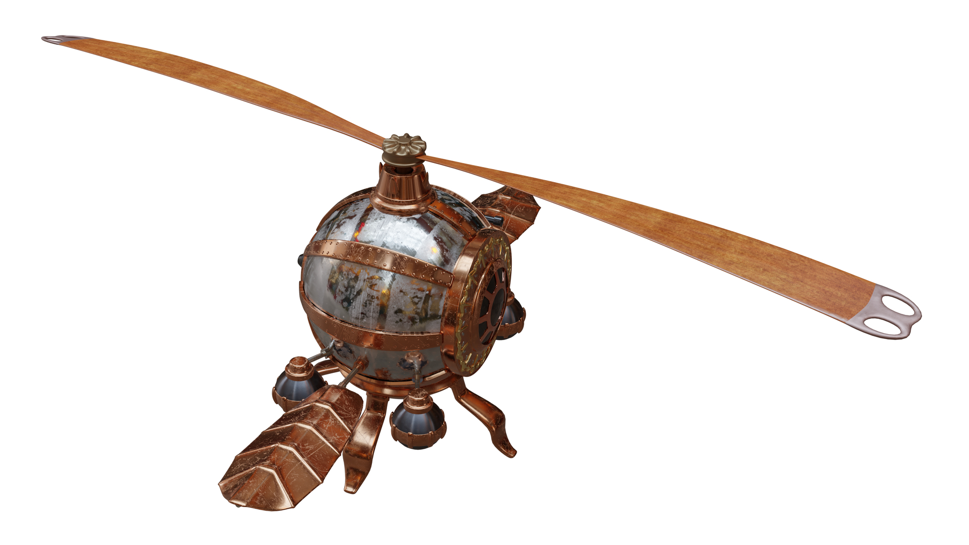 Steampunk helicopter 3D model - TurboSquid 1647212
