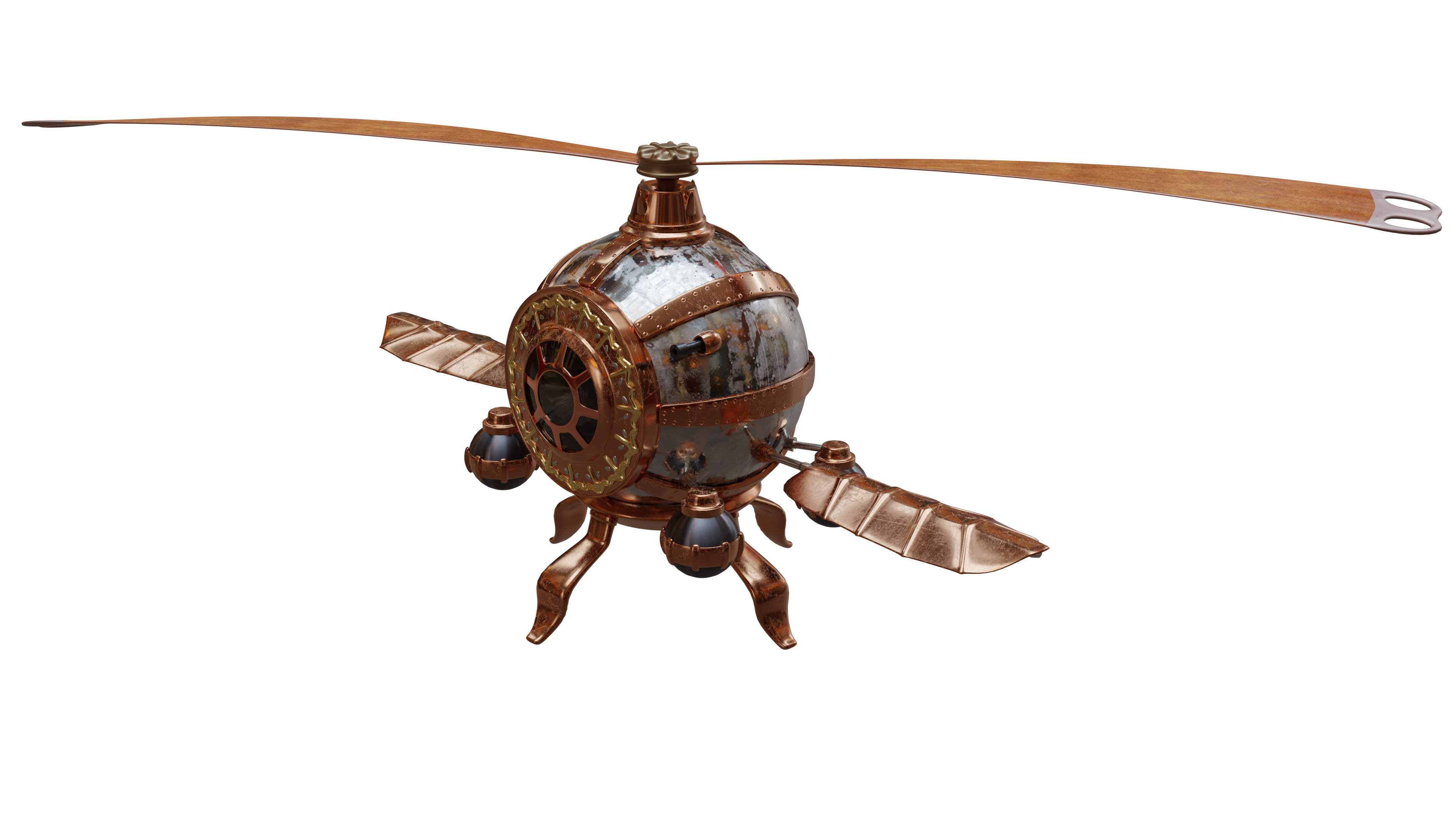 Steampunk helicopter 3D model - TurboSquid 1647212