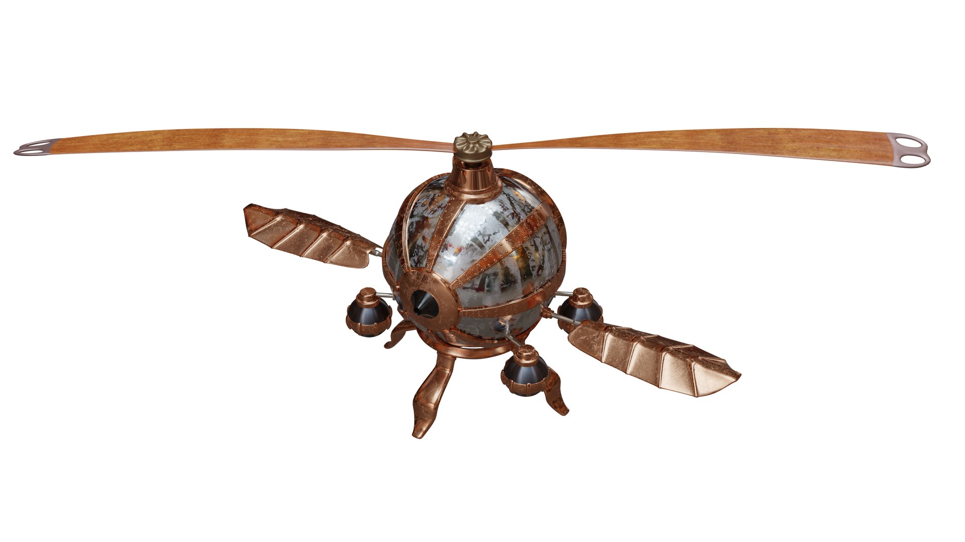 Steampunk Helicopter 3D Model - TurboSquid 1647212