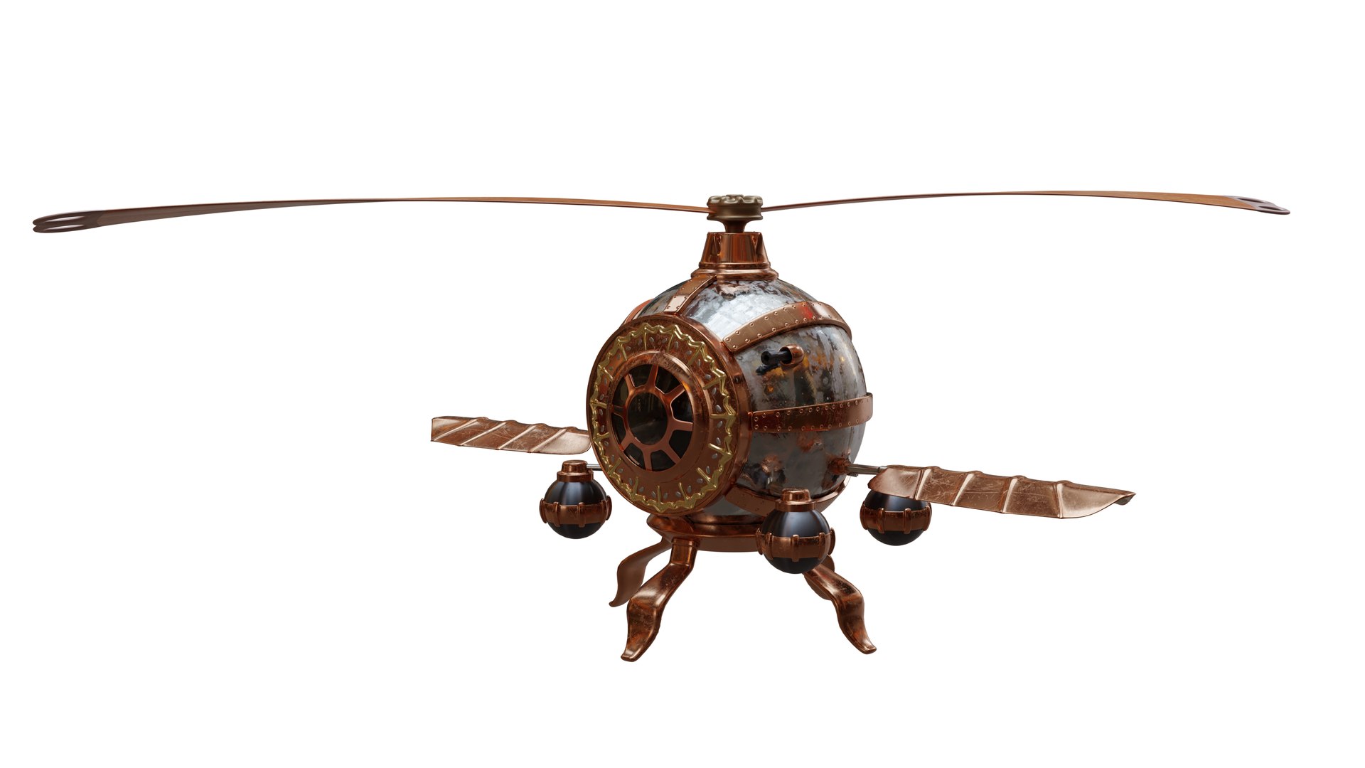 Steampunk Helicopter 3D Model - TurboSquid 1647212